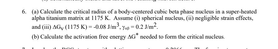 (a) ﻿Calculate the critical radius of a body-centered | Chegg.com