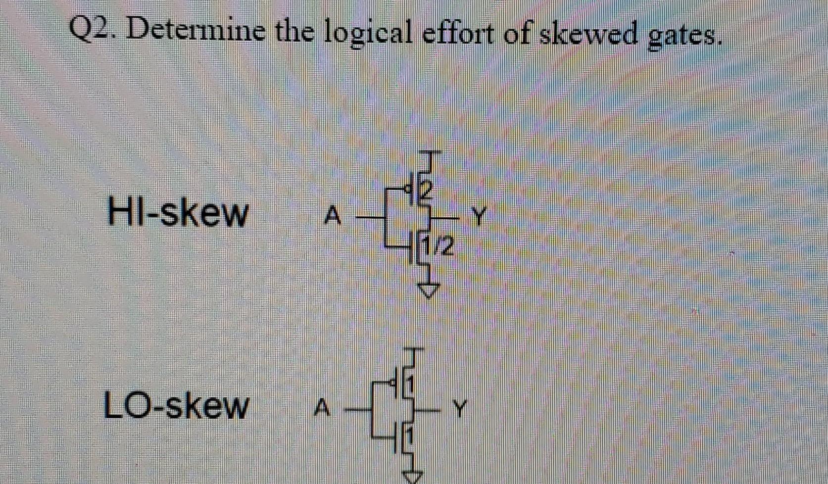 Solved Q2. Determine the logical effort of skewed gates. | Chegg.com