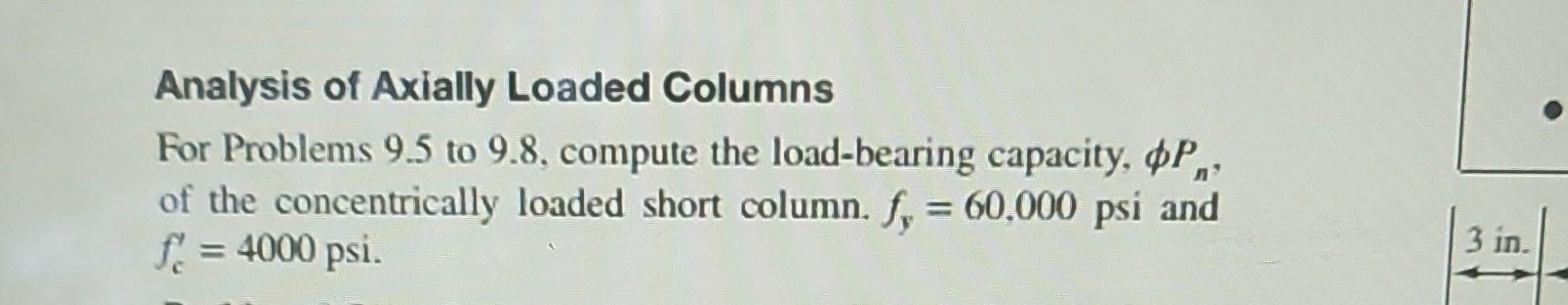 Solved Analysis of Axially Loaded Columns For Problems 9.5 | Chegg.com