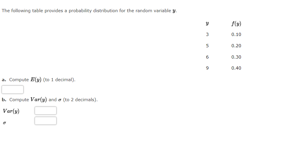 Solved The following table provides a probability | Chegg.com