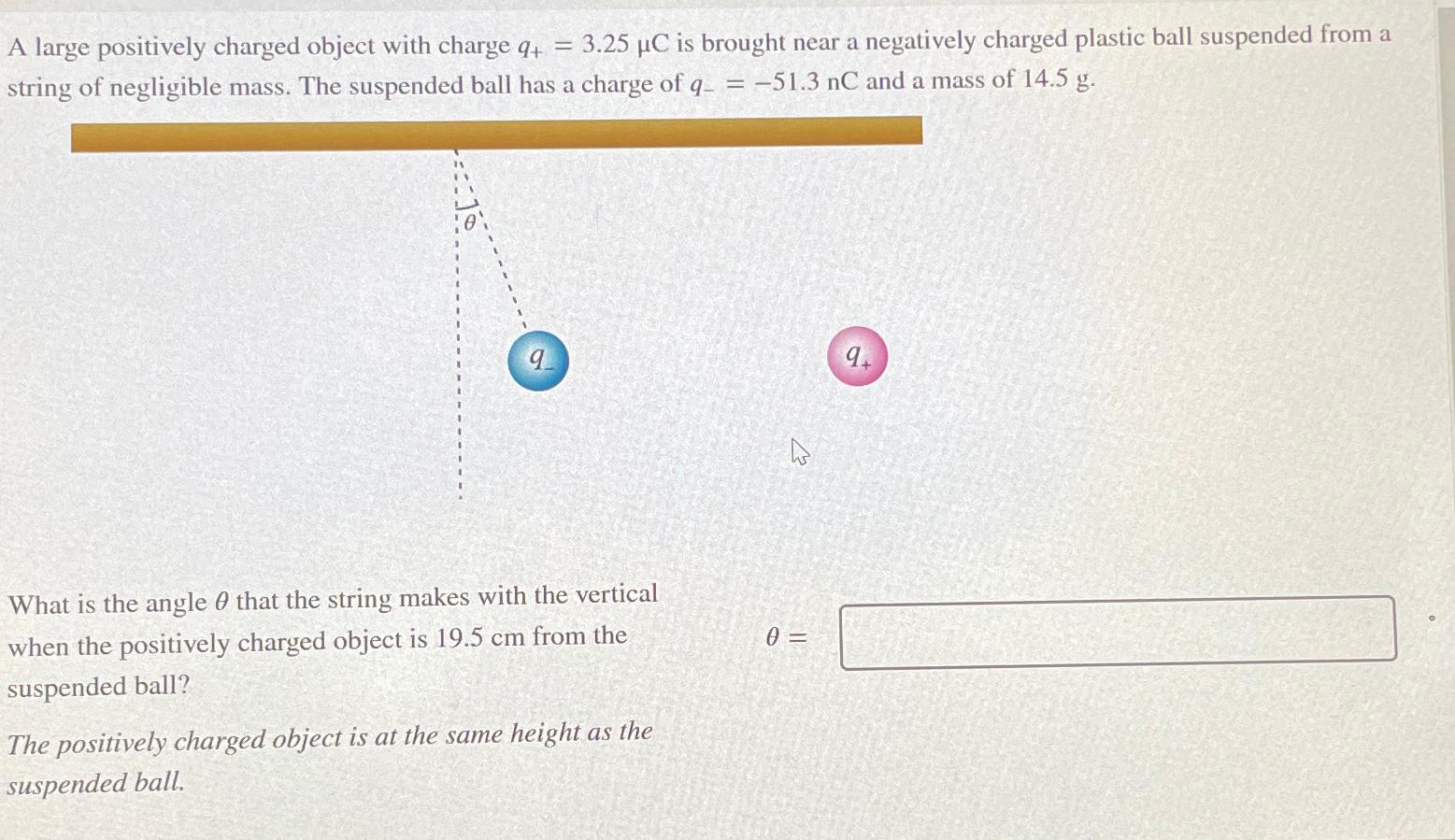 Solved A large positively charged object with charge | Chegg.com