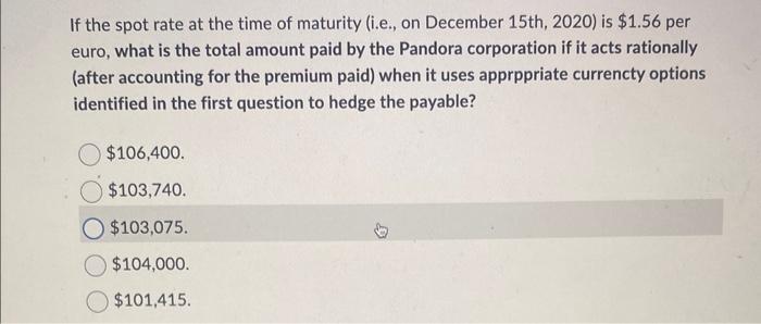 Solved Pandora corporation (a U.S. based multinational | Chegg.com