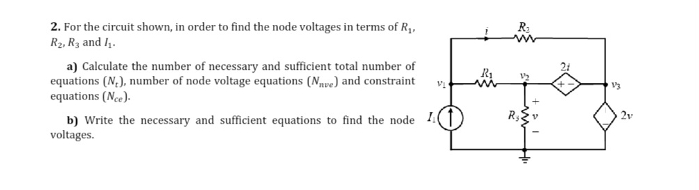 Solved For the circuit shown, in order to find the node | Chegg.com