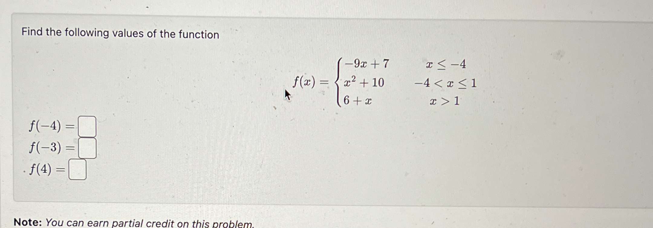 Solved Find the following values of the | Chegg.com
