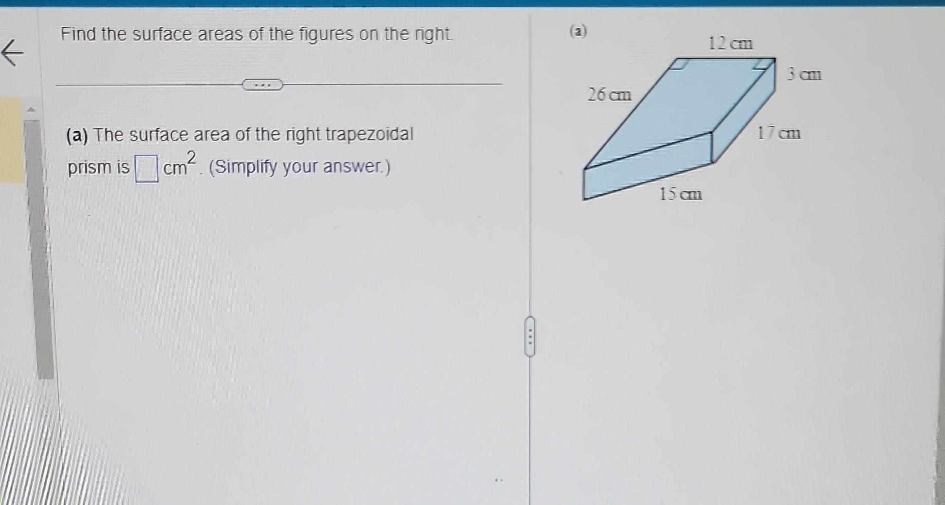 Solved Find the surface areas of the figures on the right. | Chegg.com