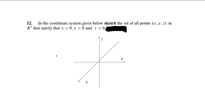 Solved 12. In the coordinate system given below sketch the | Chegg.com