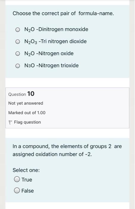 Solved Choose the correct pair of formula-name. N20 | Chegg.com
