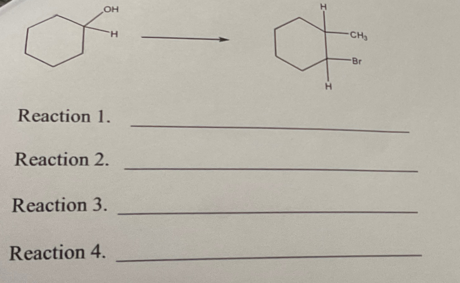 Solved Reaction 1.Reaction 2.Reaction 3.Reaction 4.Provide | Chegg.com