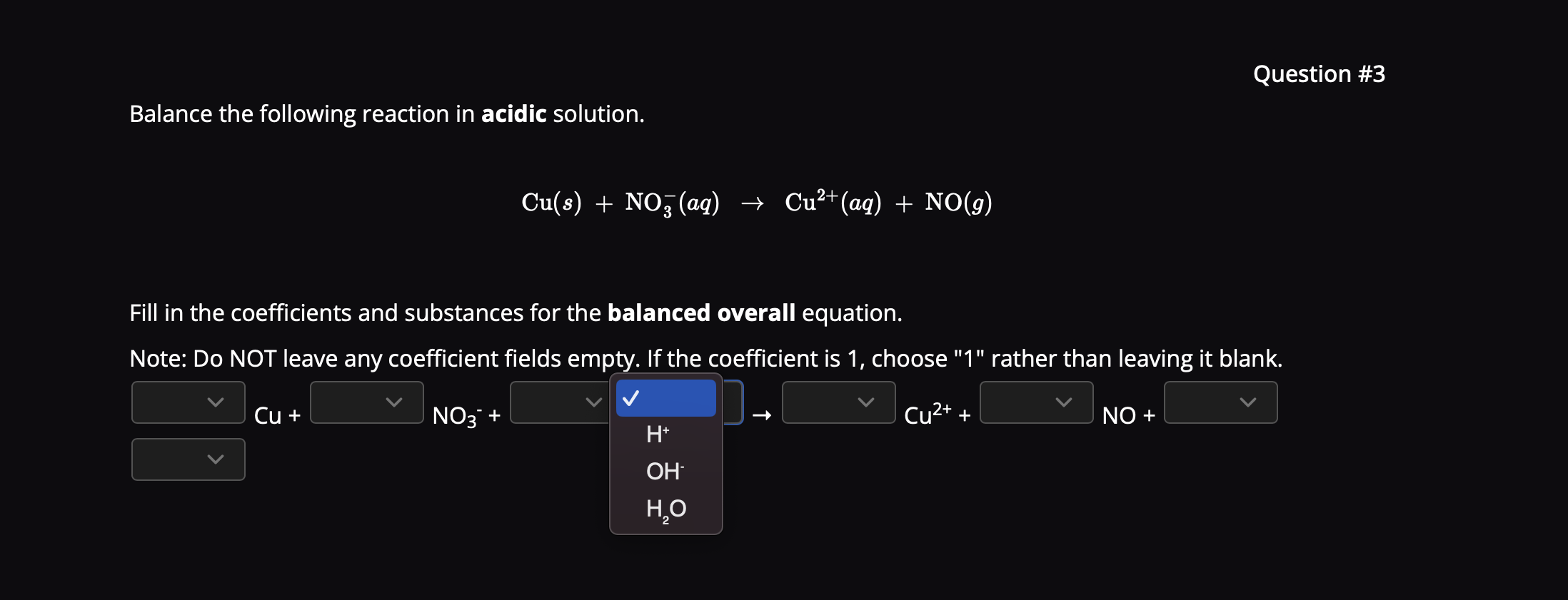 Solved Balance the following reaction in ﻿acidic | Chegg.com
