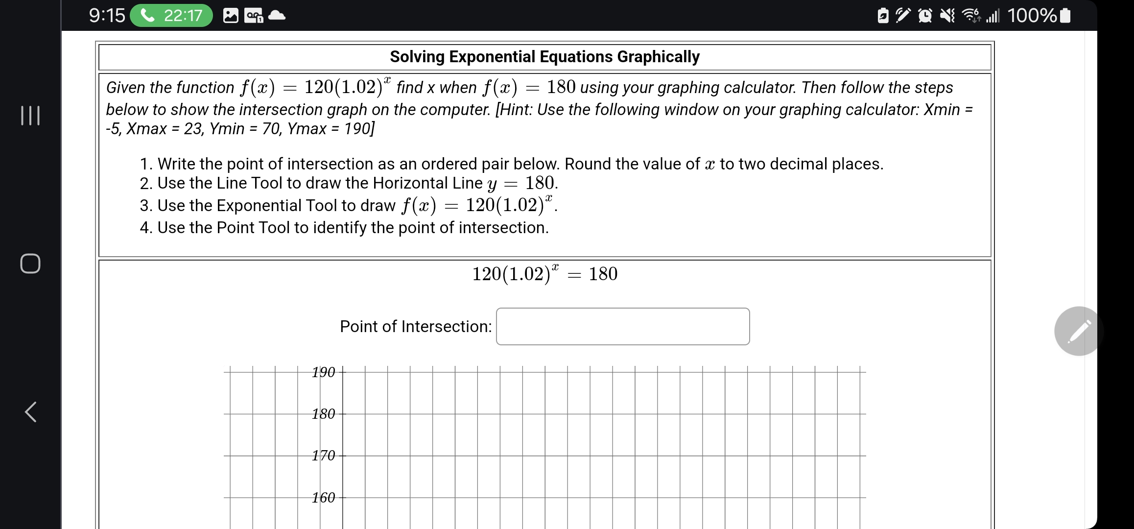 Solved I11//Given the function f(x)=120(1.02)x ﻿find x ﻿when | Chegg.com