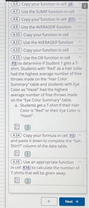 Solved (4.1) Use the COUNTIF function in cell 14 to | Chegg.com