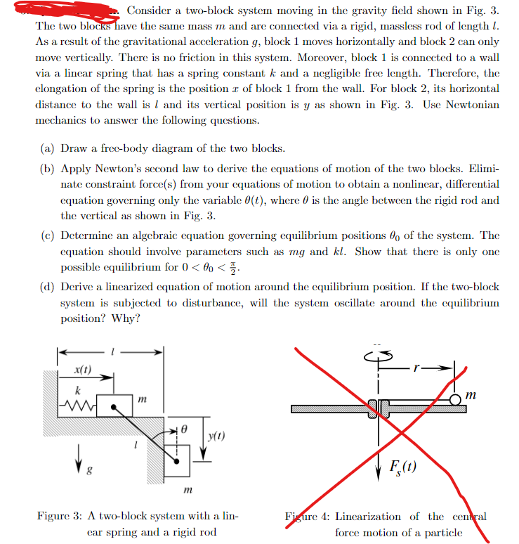Solved The two blocks have the same mass \( ﻿m \) ﻿and are | Chegg.com