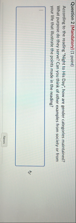 Solved Question 2 (Mandatory) (1 ﻿point)According to the | Chegg.com