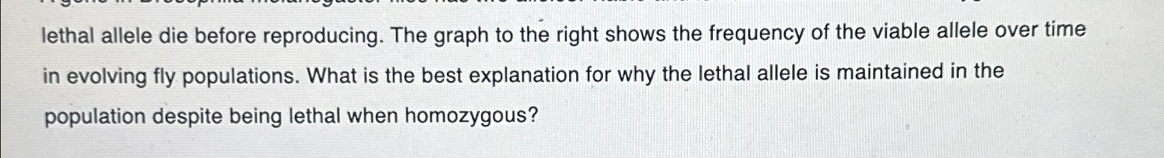 Solved lethal allele die before reproducing. The graph to | Chegg.com