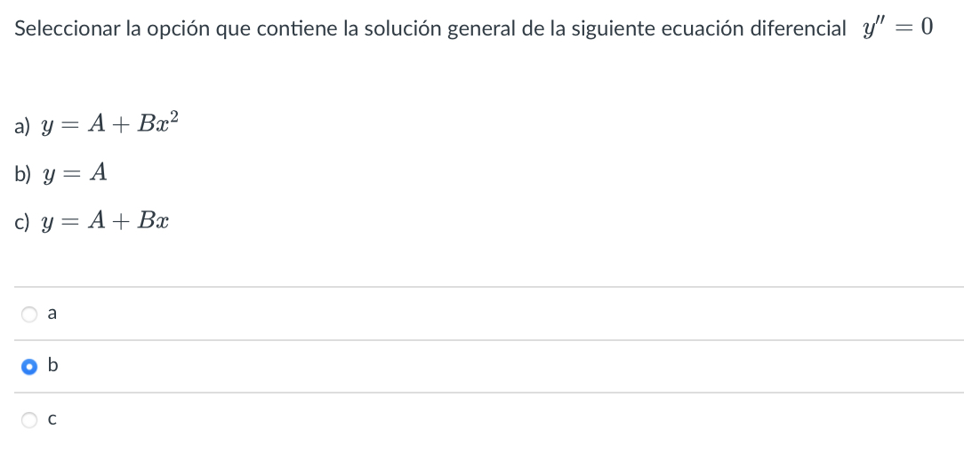 Solved Seleccionar la opción que contiene la solución | Chegg.com