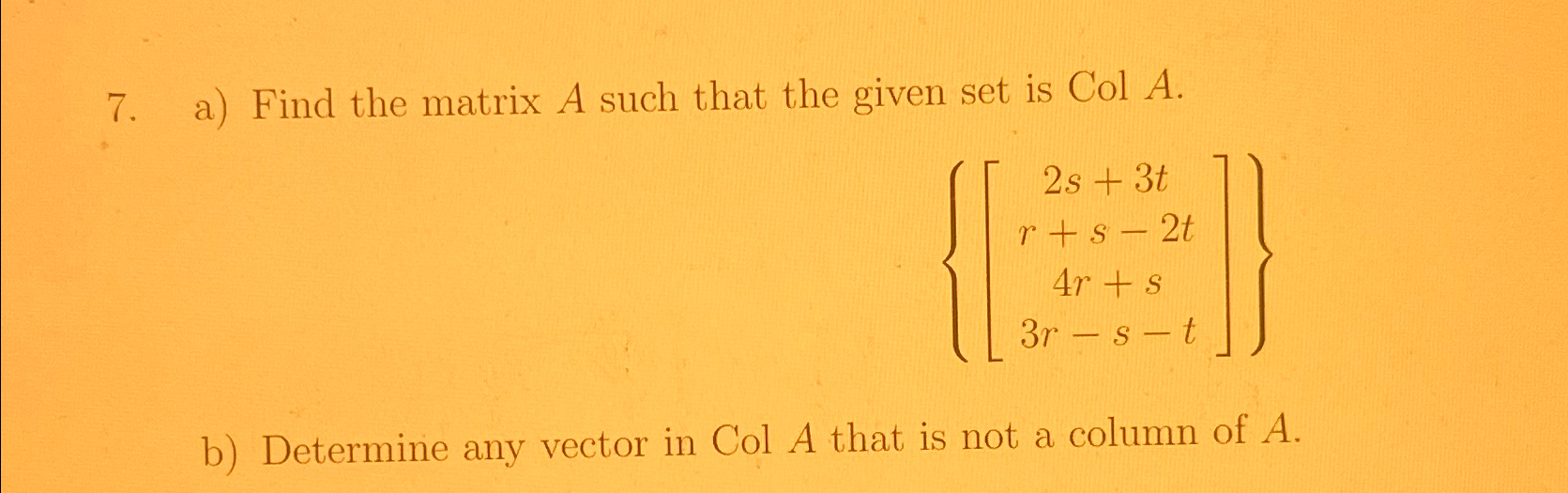 Solved a) ﻿Find the matrix A such that the given set is | Chegg.com