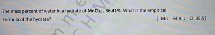 Solved Determine the empirical formula and the molecular | Chegg.com