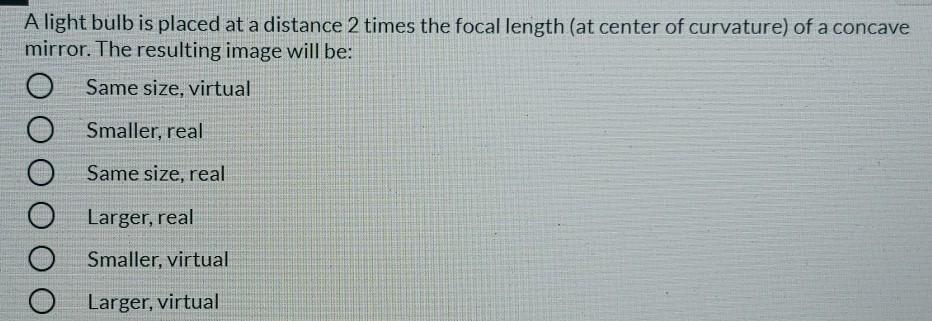 Solved A light bulb is placed at a distance 2 times the | Chegg.com