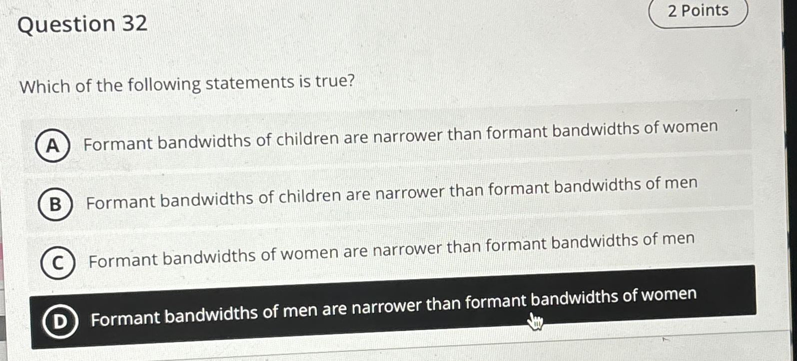 Solved Question 322 ﻿PointsWhich of the following statements | Chegg.com