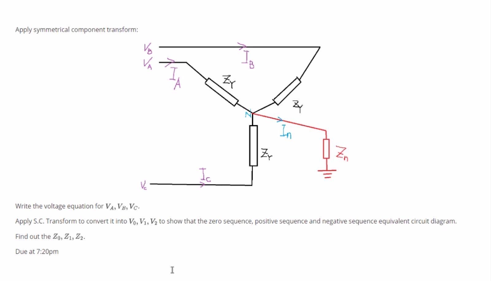 Solved Apply symmetrical component transform:Write the | Chegg.com