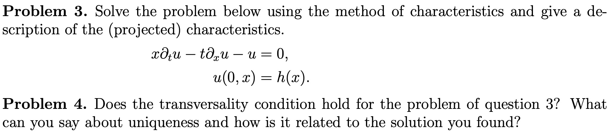 Solved Please do both question 3 ﻿and 4.Problem 3. ﻿Solve | Chegg.com