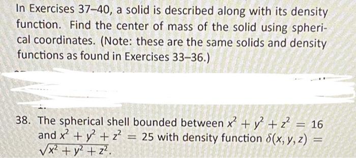 Solved In Exercises 37-40, a solid is described along with | Chegg.com