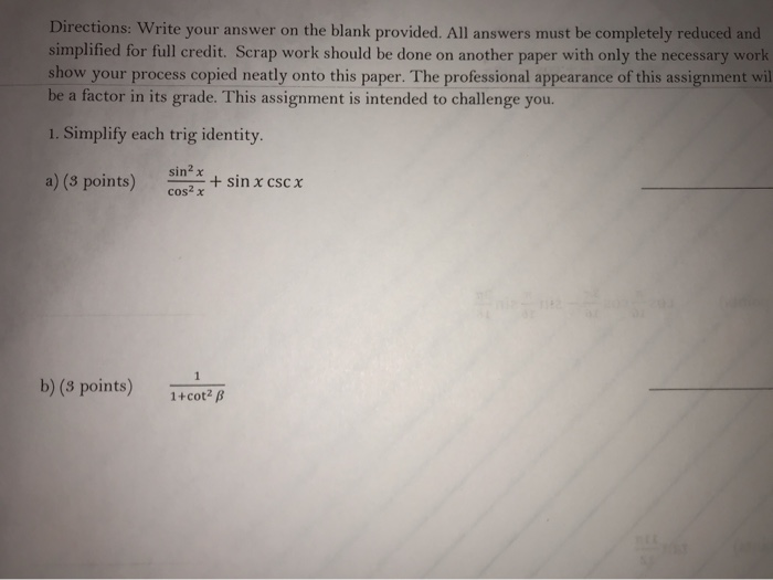 Solved Directions: Write your answer on the blank provided. | Chegg.com