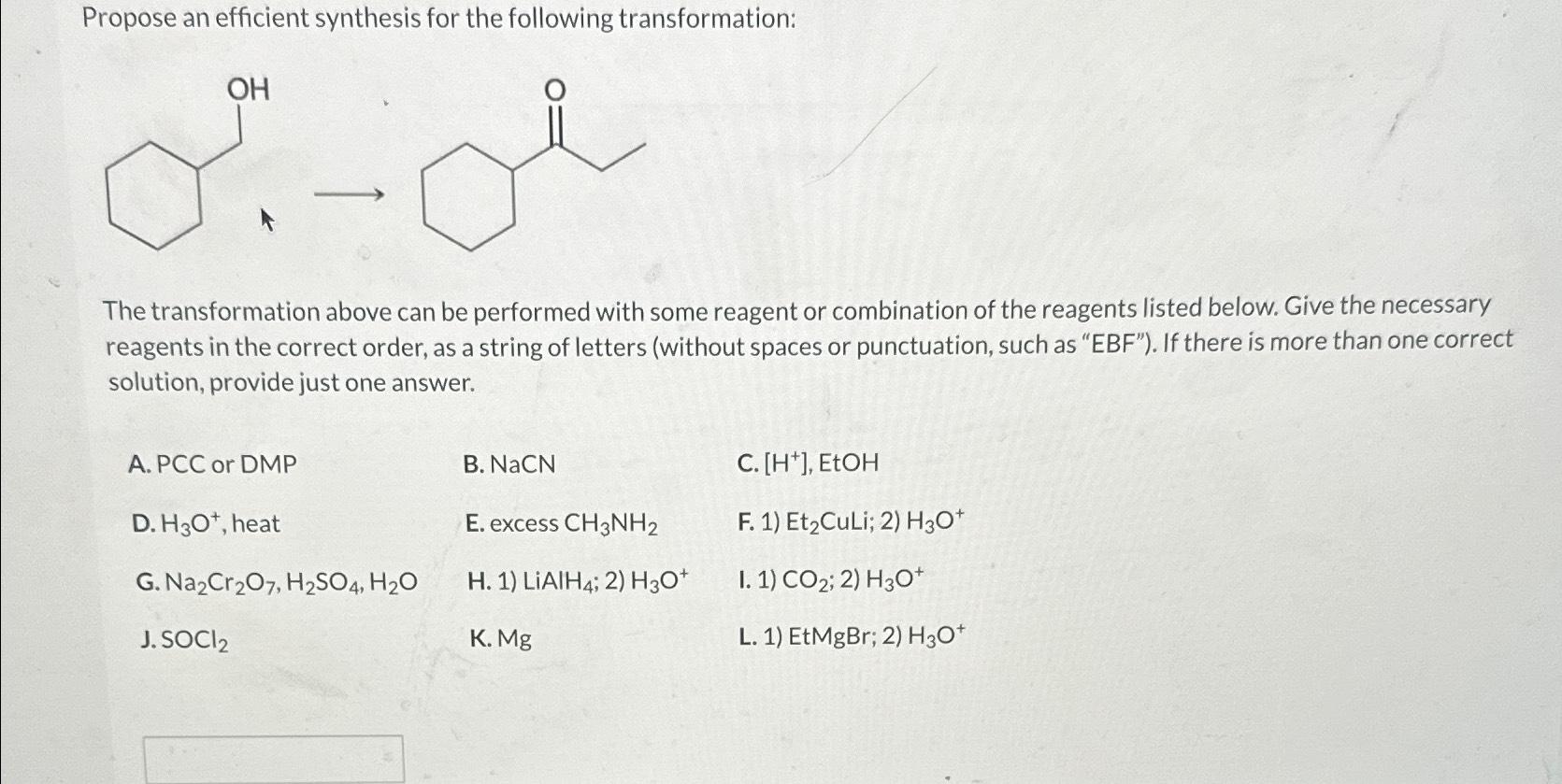 Solved Propose an efficient synthesis for the following | Chegg.com