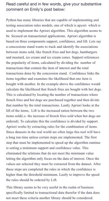 Solved QUESTION 1:Read careful and in few words, give your | Chegg.com