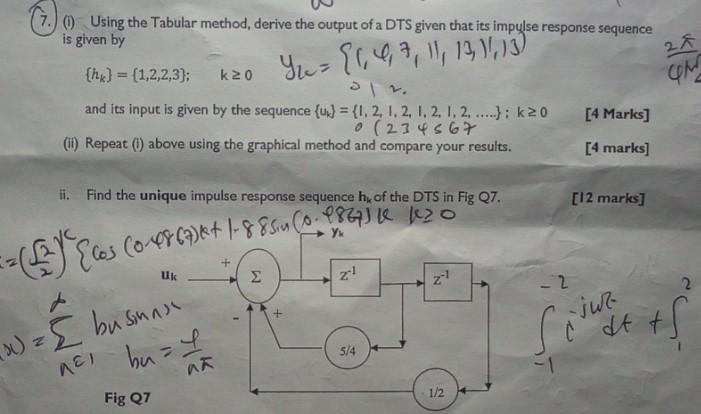 Solved 7.) () Using the Tabular method, derive the output of | Chegg.com