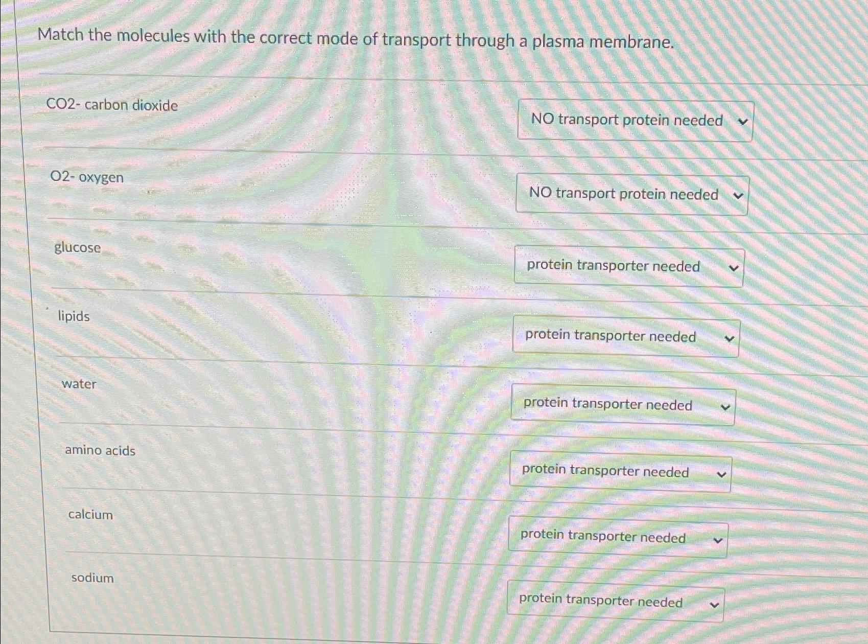 Solved Match the molecules with the correct mode of | Chegg.com