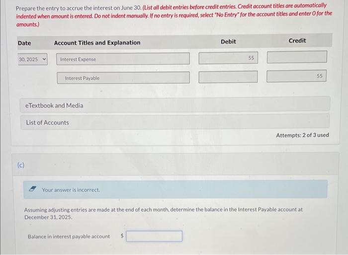 Solved Prepare the entry to accrue the interest on June 30 . | Chegg.com