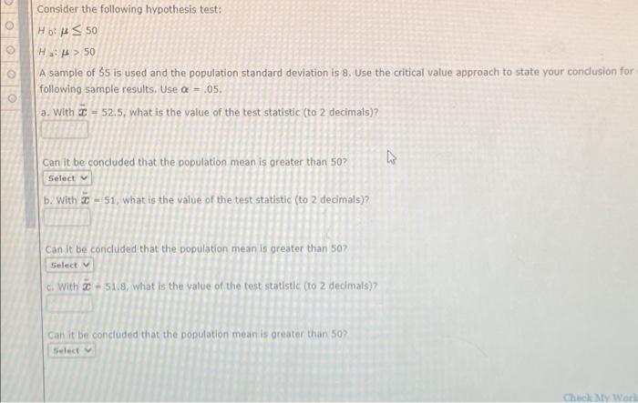 Solved Consider the following hypothesis test: Η ο: μ.