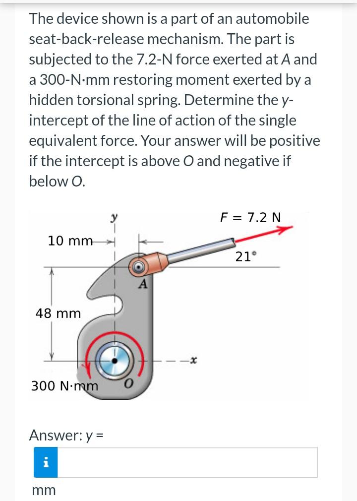 Solved The device shown is a part of an automobile | Chegg.com