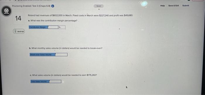 Solved Proctoring Enabled: Test 3 (Chaps 6-8) Help Save & | Chegg.com