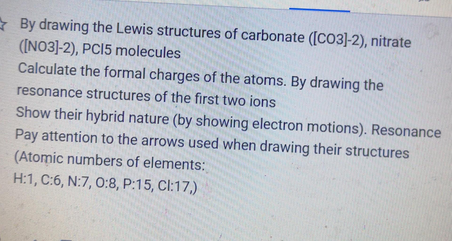 Solved By drawing the Lewis structures of carbonate | Chegg.com