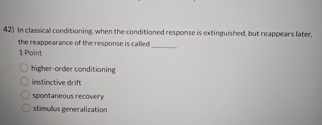 Solved In classical conditioning, when the conditioned | Chegg.com