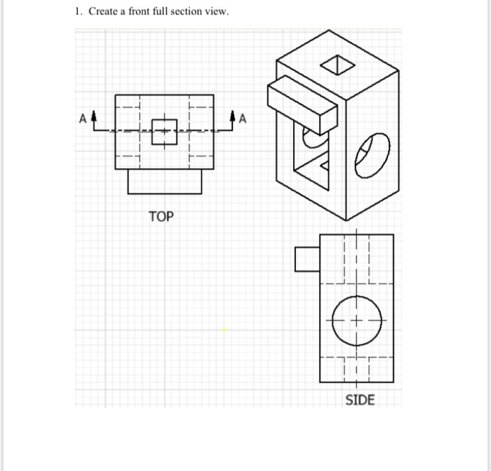 Solved Given the top, side and isometric views, hand sketch | Chegg.com