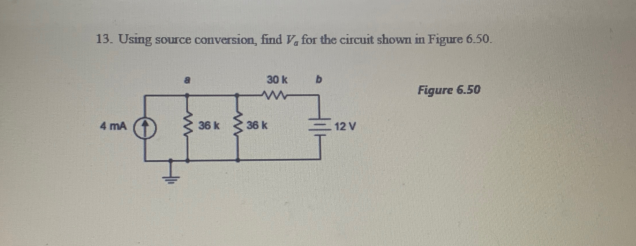 Solved Using source conversion, find Va ﻿for the circuit | Chegg.com