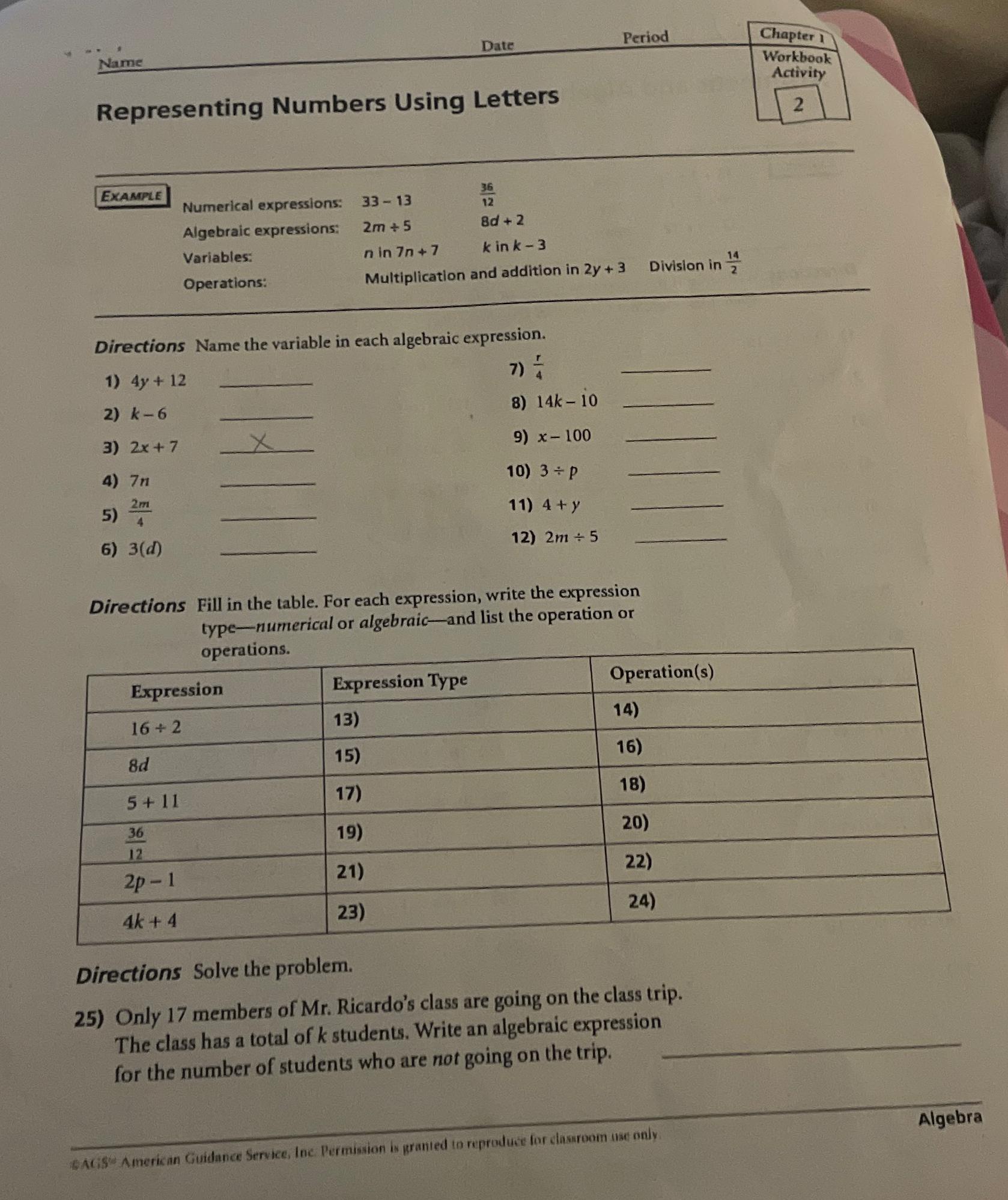 Solved NameDatePeriodChapter IWorkbookRepresenting Numbers | Chegg.com