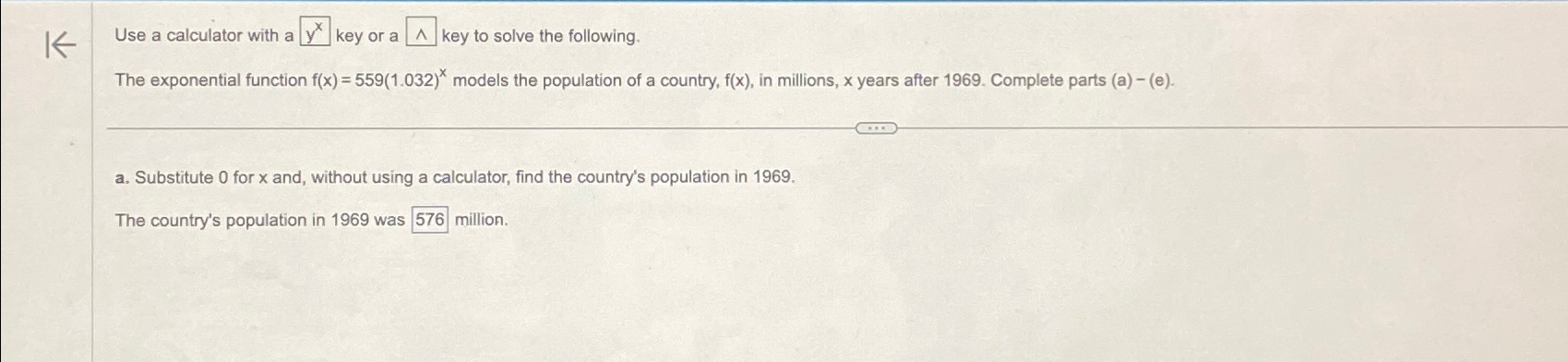 Solved Use a calculator with a ﻿key or a ﻿key to solve | Chegg.com