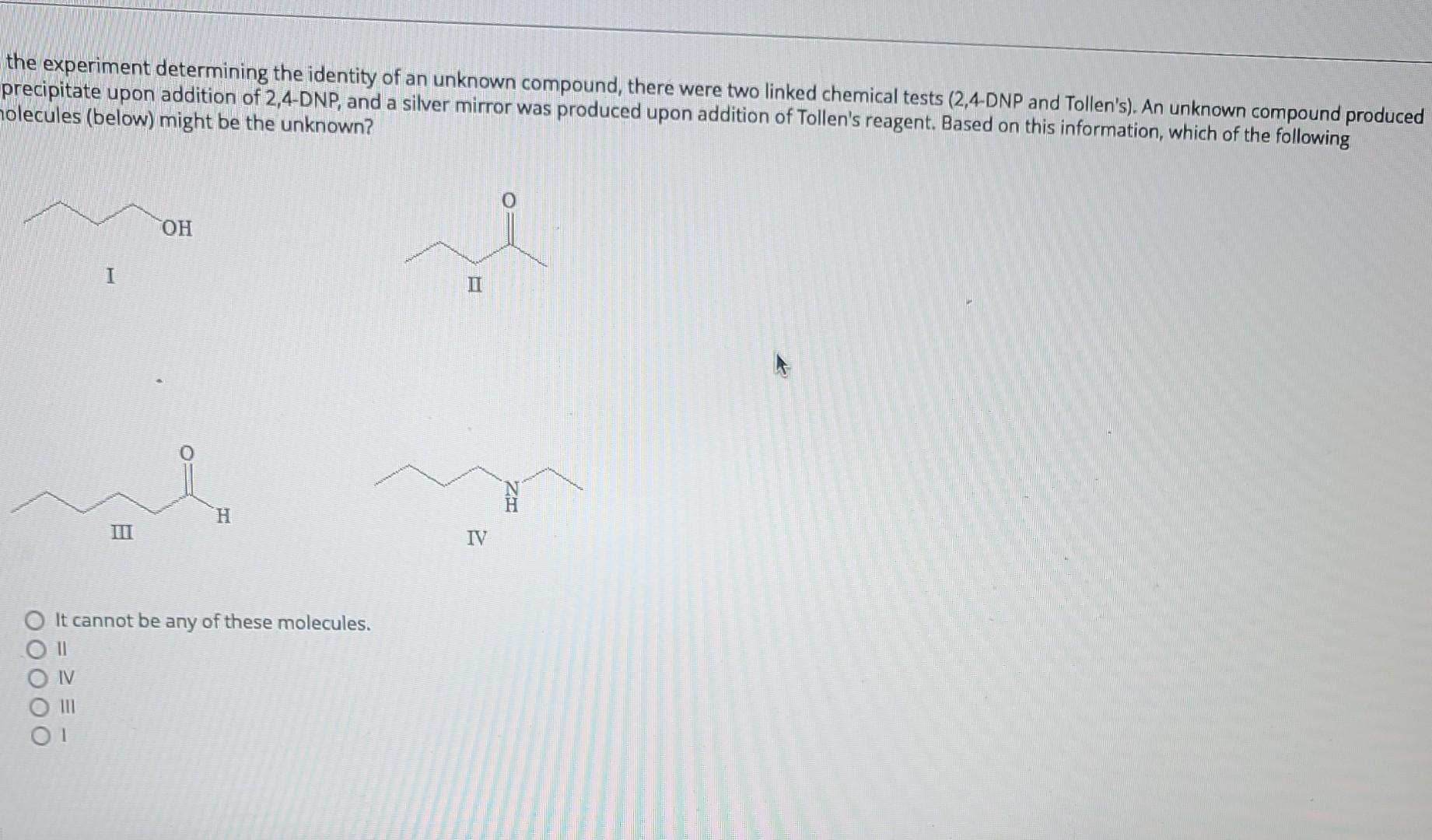 Solved the experiment determining the identity of an unknown | Chegg.com