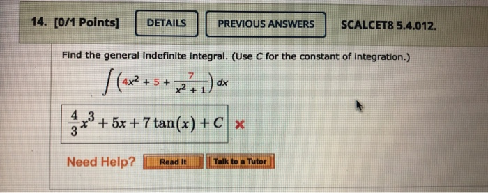 Solved 14. [0/1 Points] DETAILS PREVIOUS ANSWERS SCALCET8 | Chegg.com