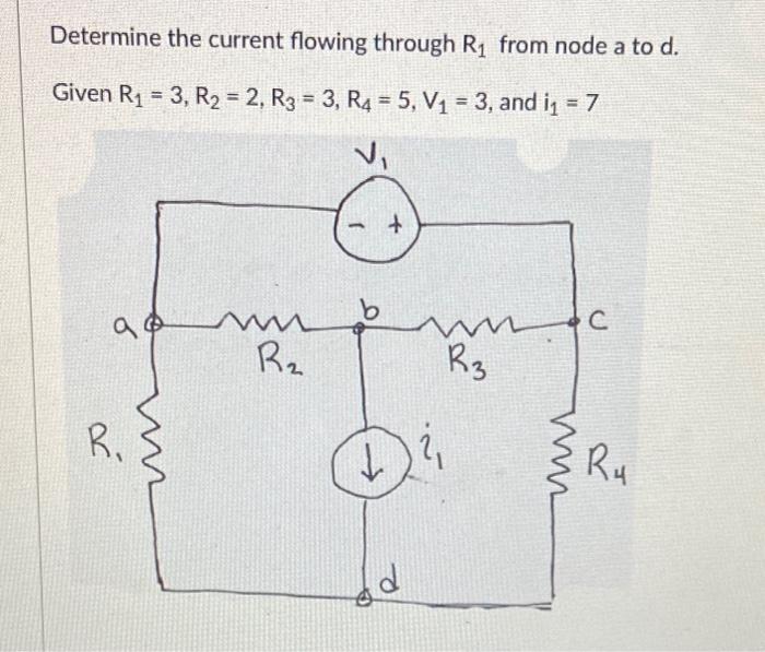 Solved Determine The Current Flowing Through R1 From Node A