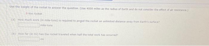 Solved Use the weight of the rocket to answer the question. | Chegg.com