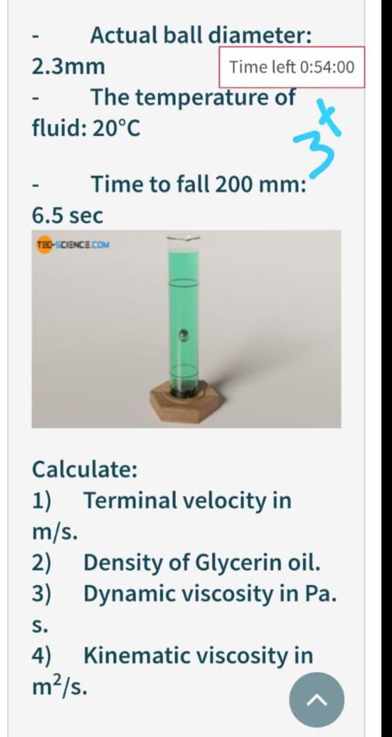 Solved In the Falling-Ball Viscometer cylinder (shown | Chegg.com
