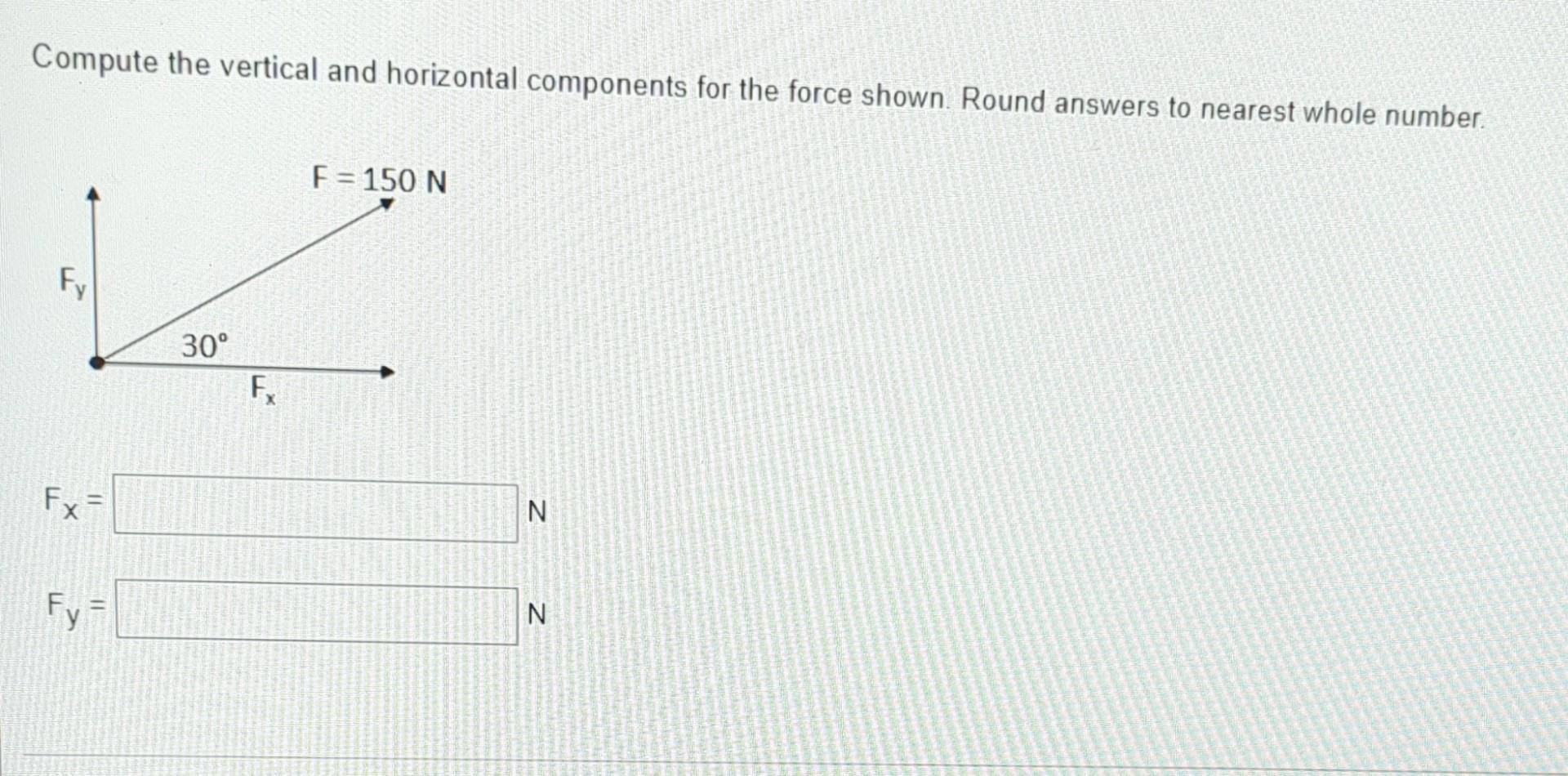 Solved Compute the vertical and horizontal components for | Chegg.com