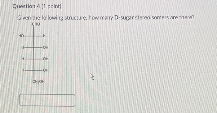 Solved Question 3 (1 point) Refer to the structure shown | Chegg.com