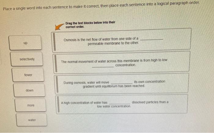 Solved Place a single word into each sentence to make it | Chegg.com