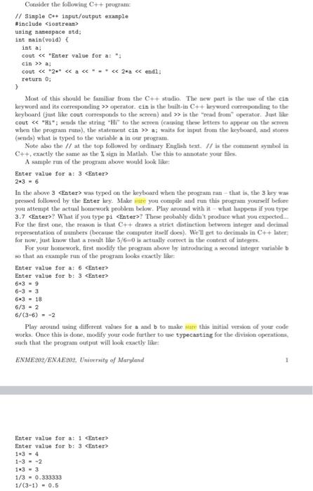 Solved Consider the following C++ program // Simple C++ | Chegg.com